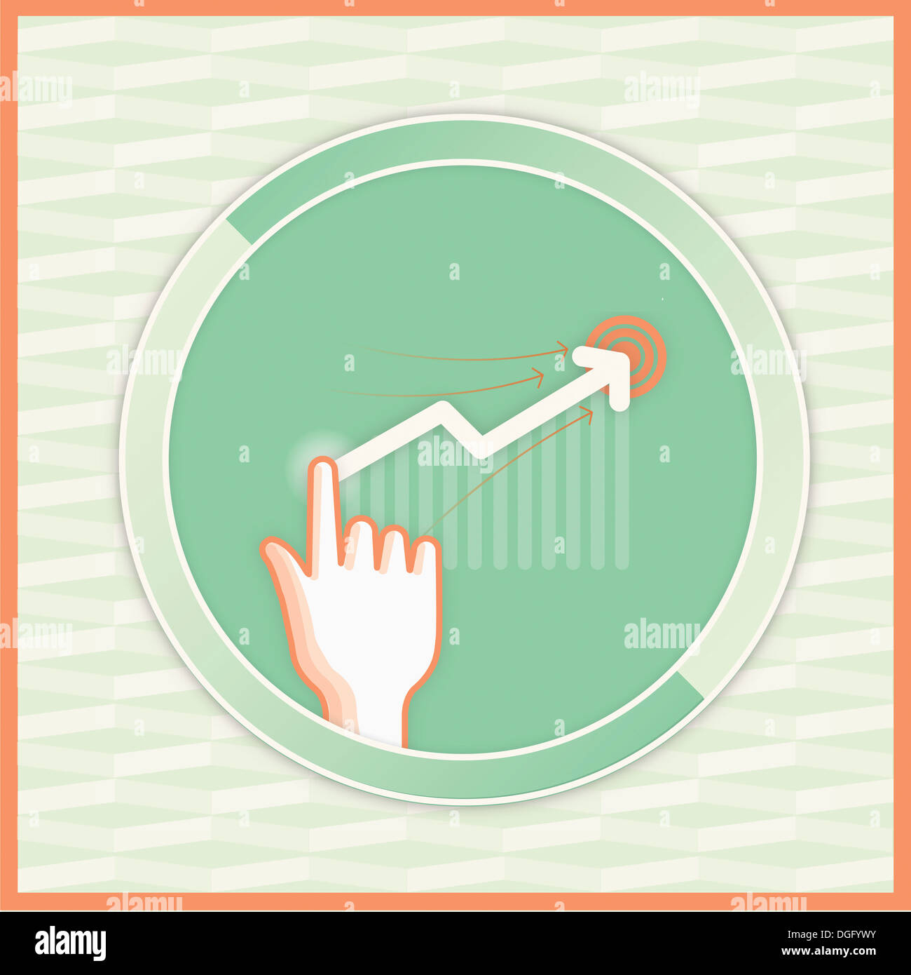 illustration of a hand pointing at an arrow Stock Photo - Alamy