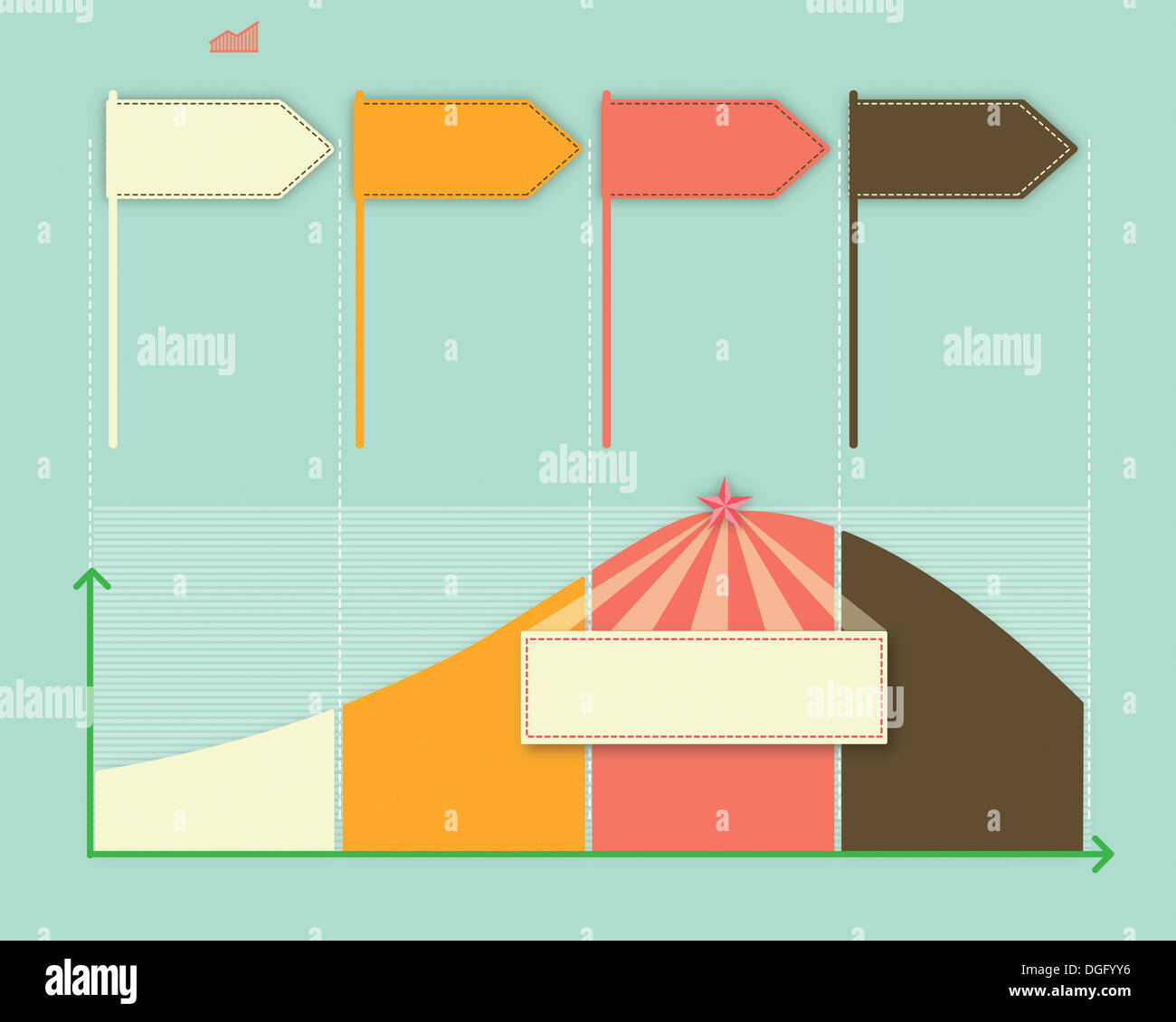 illustration of a diagram with flag marks Stock Photo - Alamy