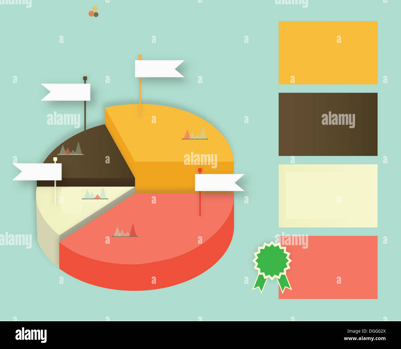 illustration of a pie chart with different colors Stock Photo - Alamy