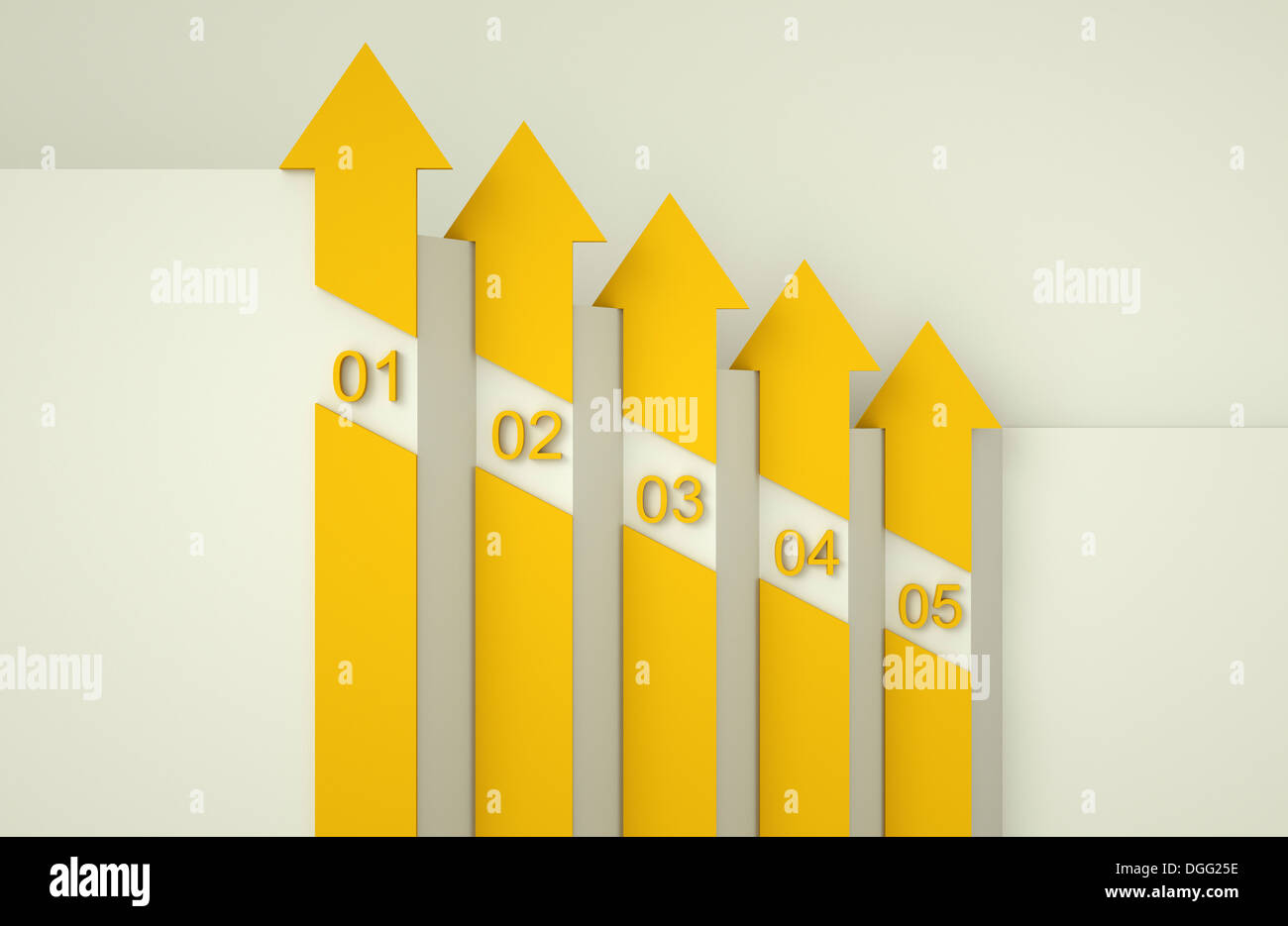 an illustration of five arrows going up Stock Photo - Alamy