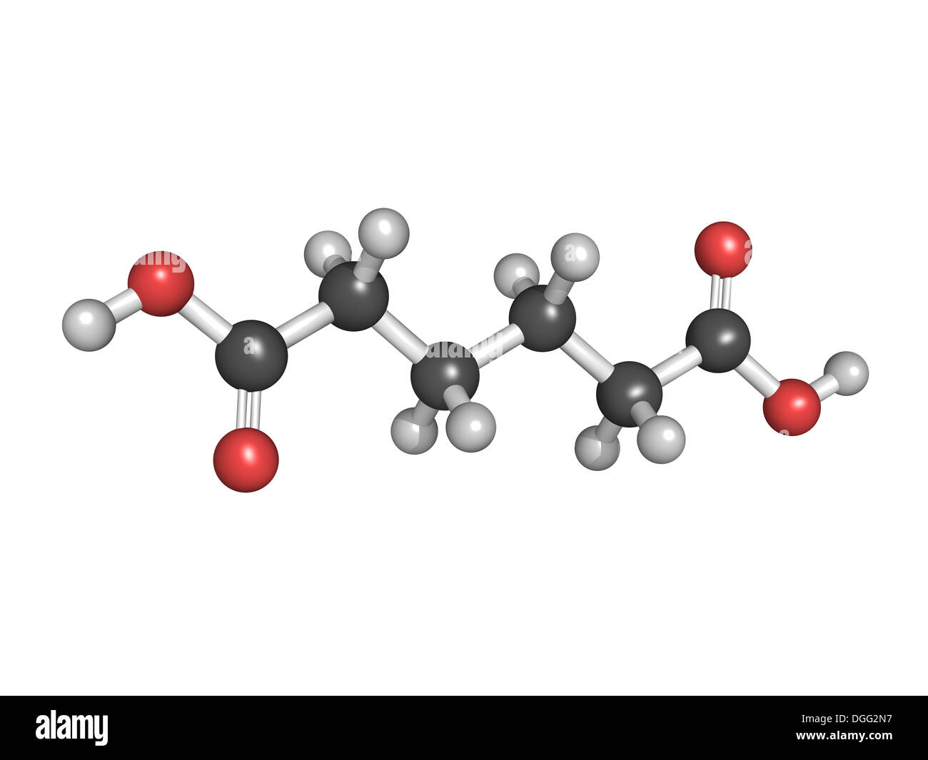 Adipic acid, nylon (polyamide) building block. Atoms are represented as ...