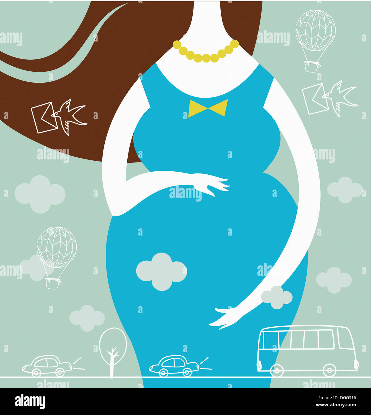 an illustration of a pregnant woman Stock Photo - Alamy