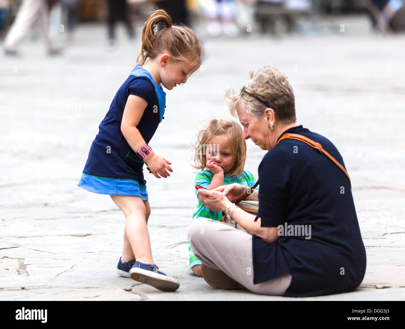 Children and family Florence Italy Stock Photo - Alamy