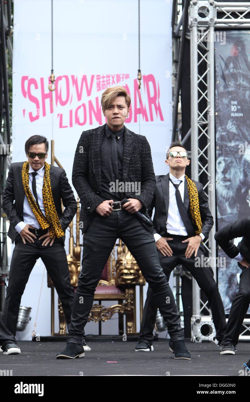 Taipei, China. 20th Oct, 2013. Singer Show Lo promotes his new album in ...