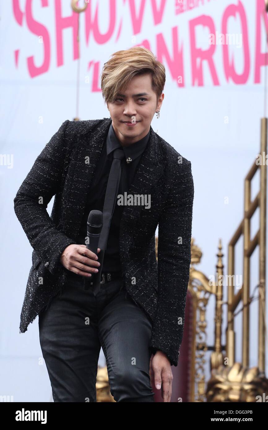 Taipei, China. 20th Oct, 2013. Singer Show Lo promotes his new album in ...