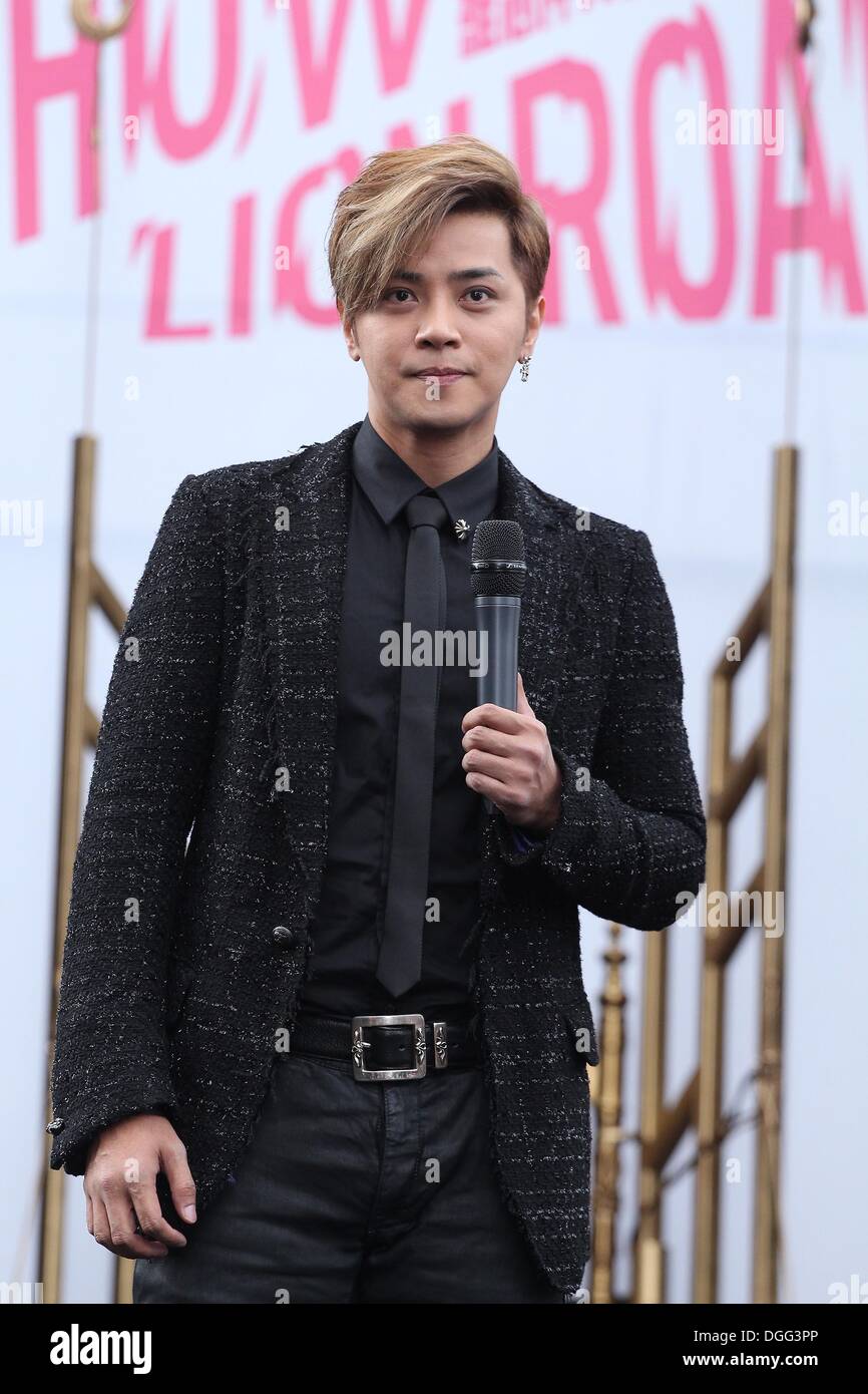 Taipei, China. 20th Oct, 2013. Singer Show Lo promotes his new album in ...