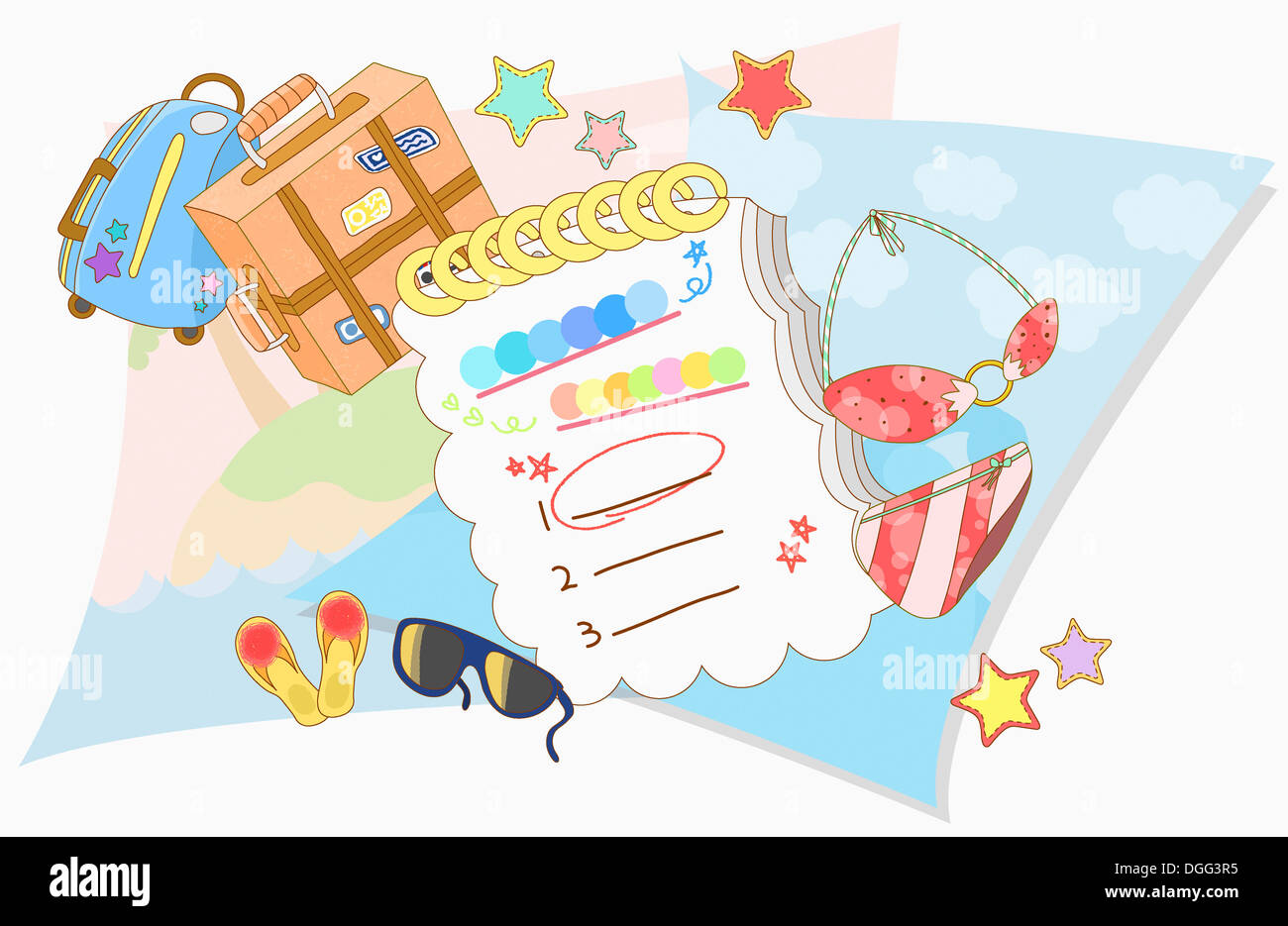 an illustration of travelling objects Stock Photo - Alamy