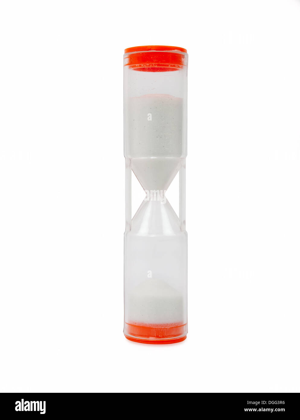 plastic children hourglass isolated on white background Stock Photo - Alamy