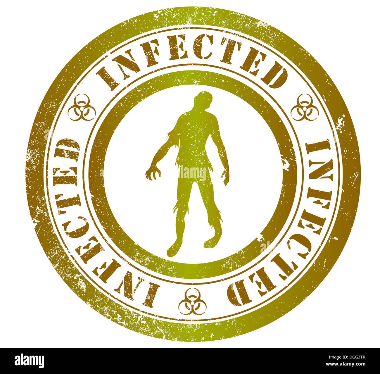 infected grunge stamp, in english language Stock Photo - Alamy