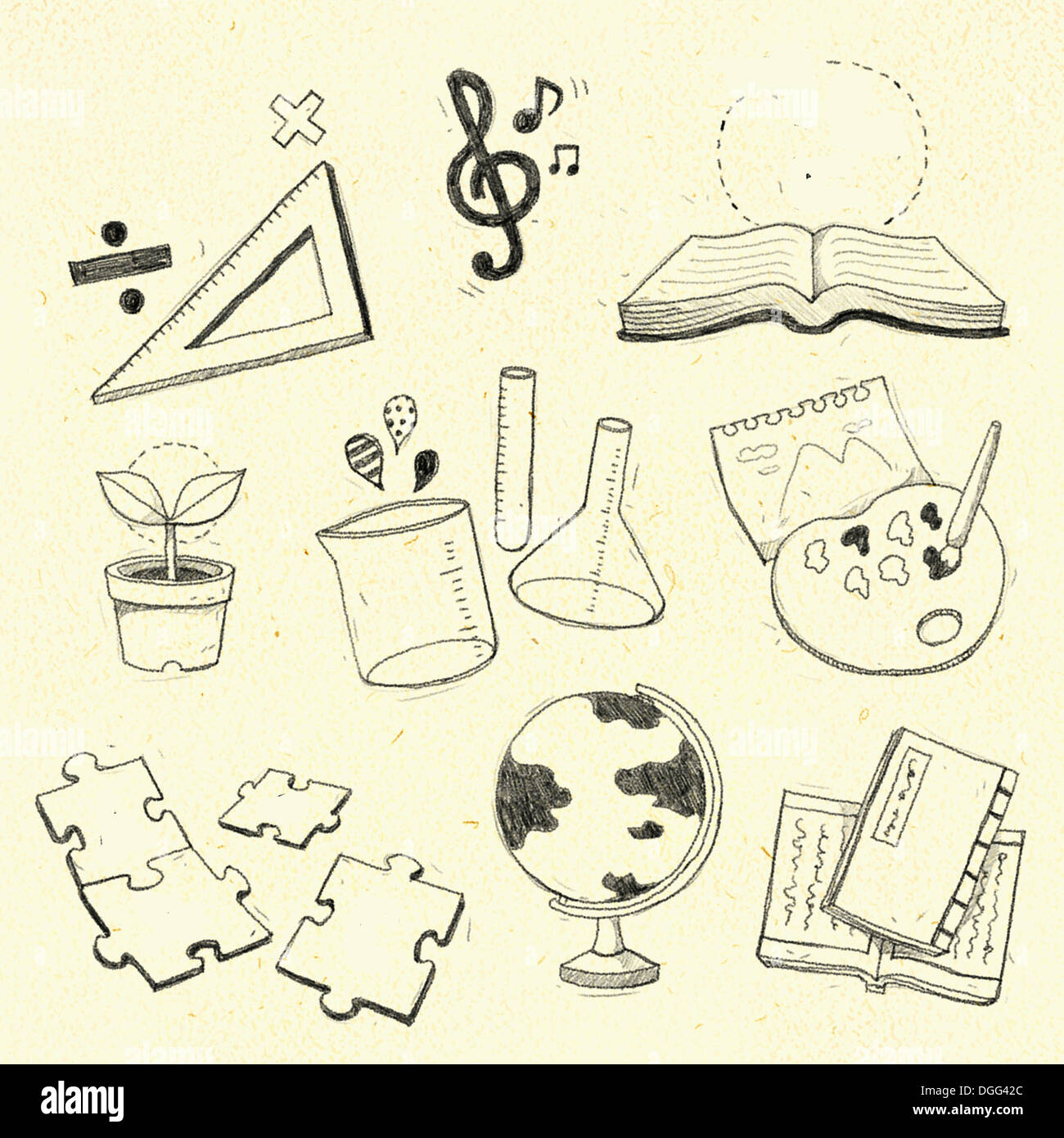 an illustration of images related to science Stock Photo - Alamy