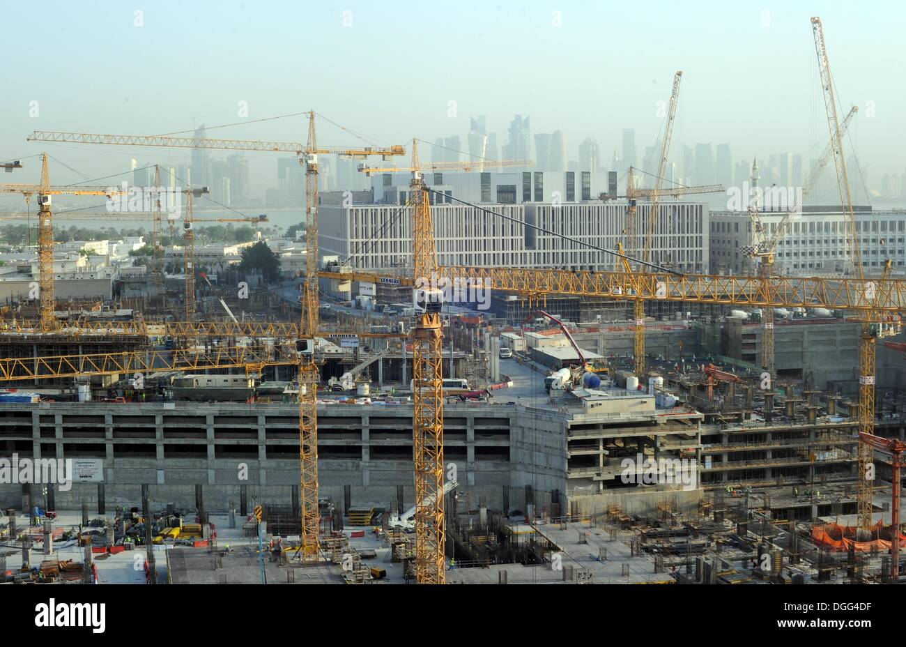 Doha, Qatar. 29th Aug, 2013. Aerial of construction sites in Doha ...