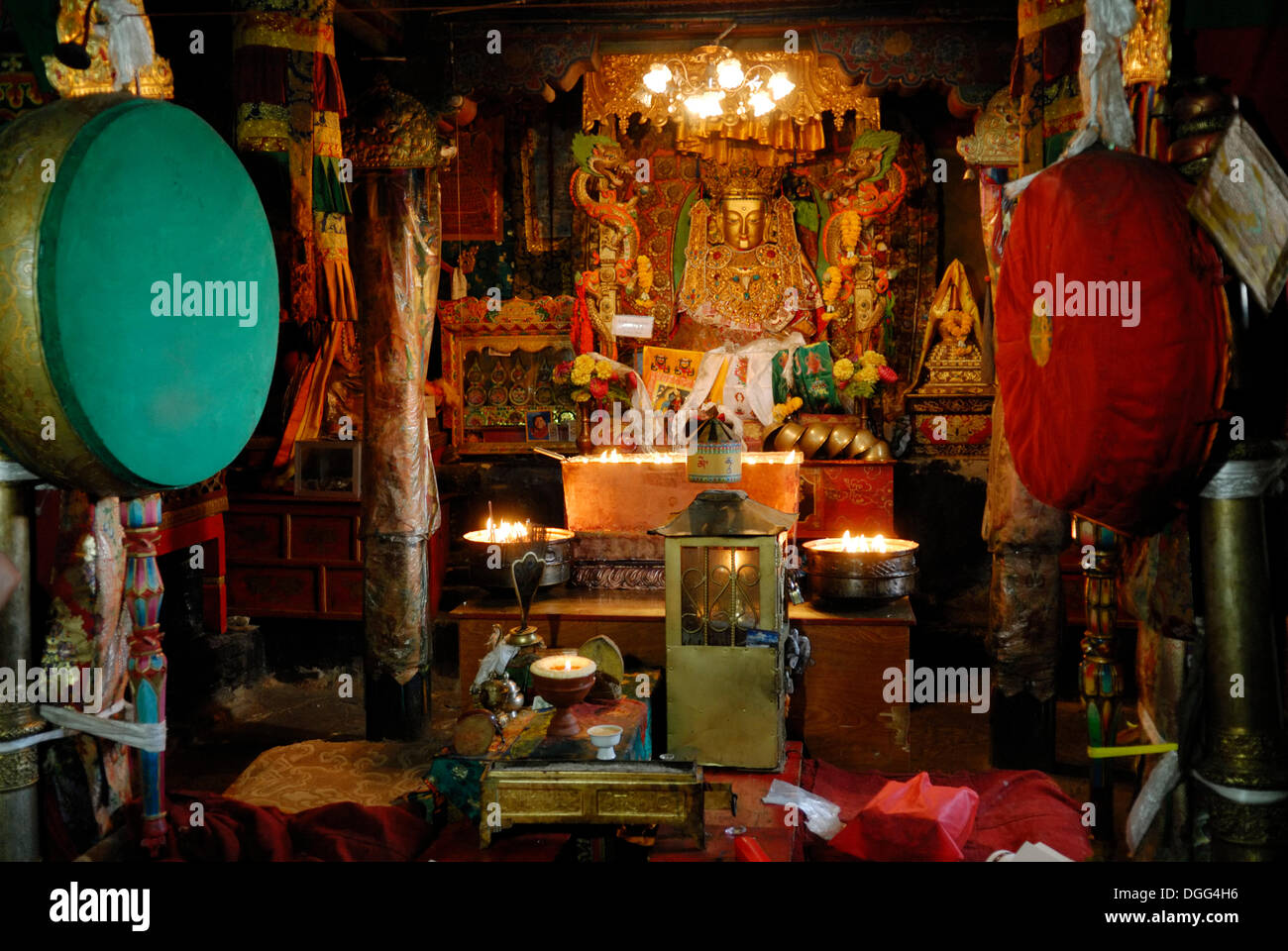 Buddha statue in Yumbulagang Fortress, first and oldest fortress of ...