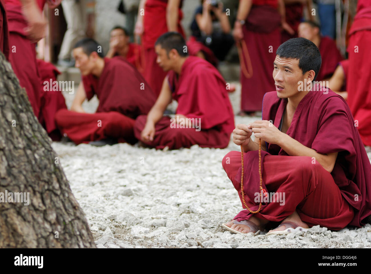 Debating Tibetan monks, Sera Monastery, Lhasa, Tibet, China, Asia Stock ...