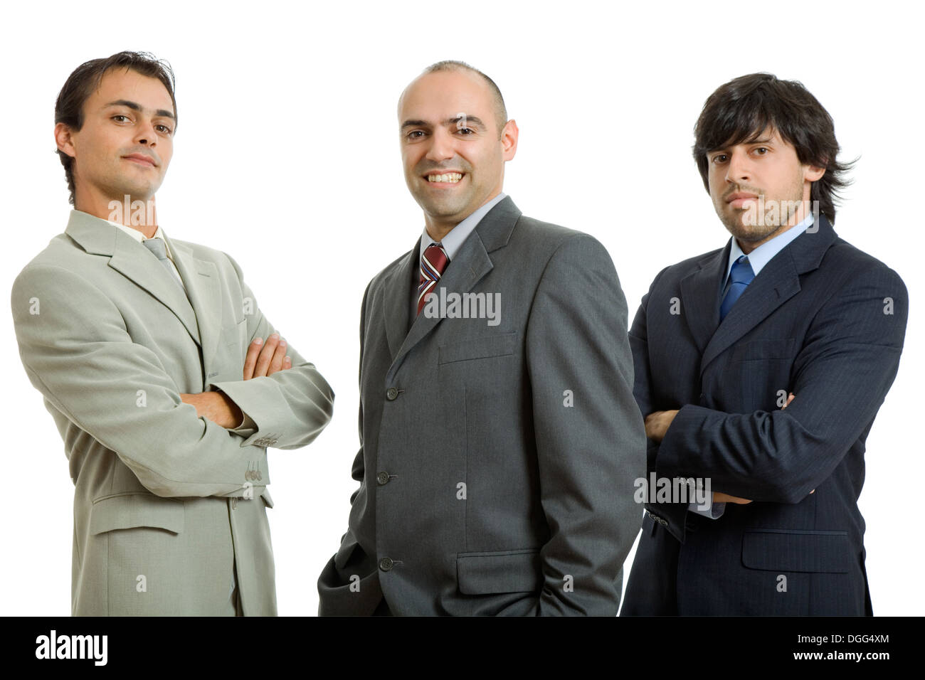 three business men isolated on white background Stock Photo - Alamy
