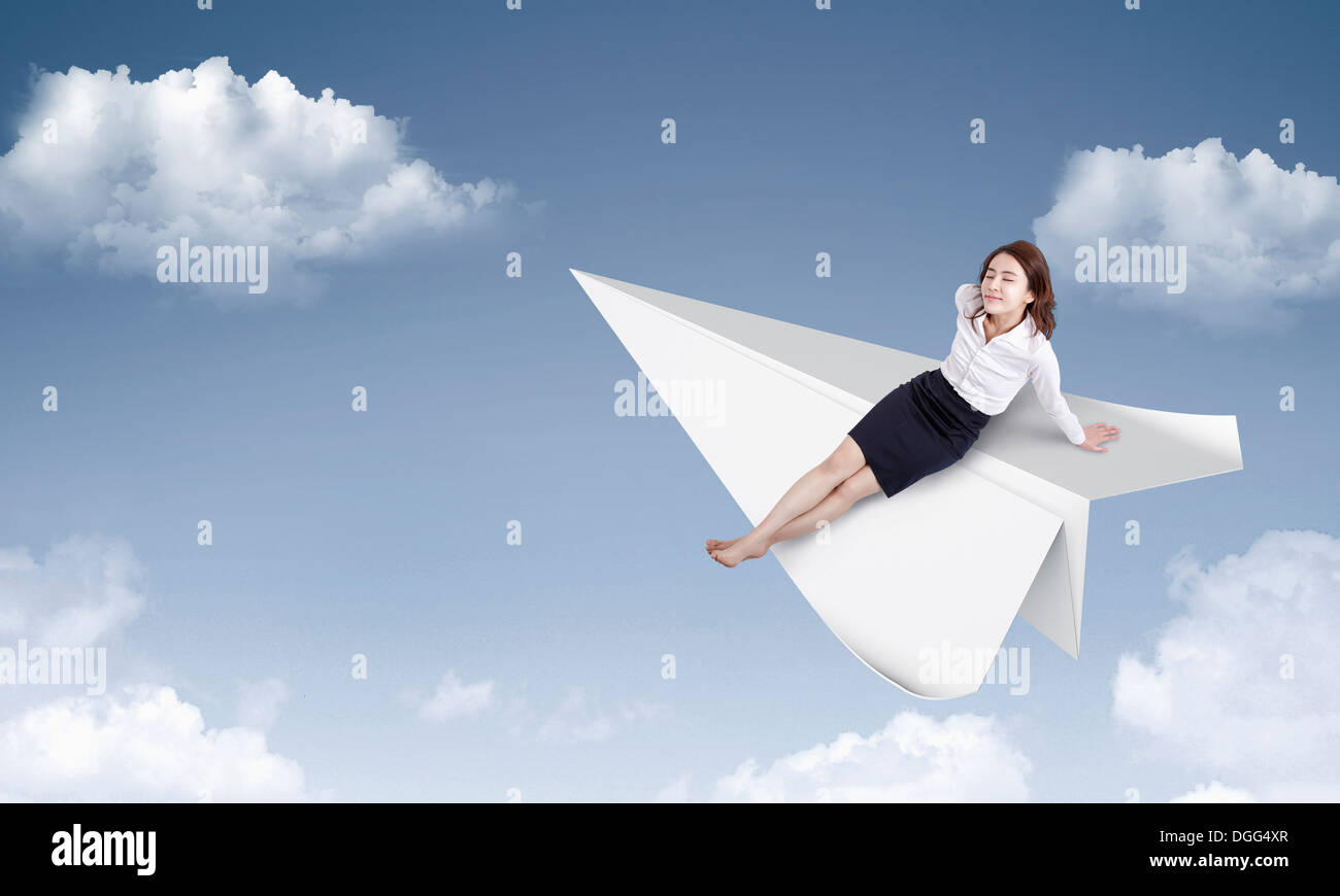 Korean businesswoman flying full hi-res stock photography and images ...