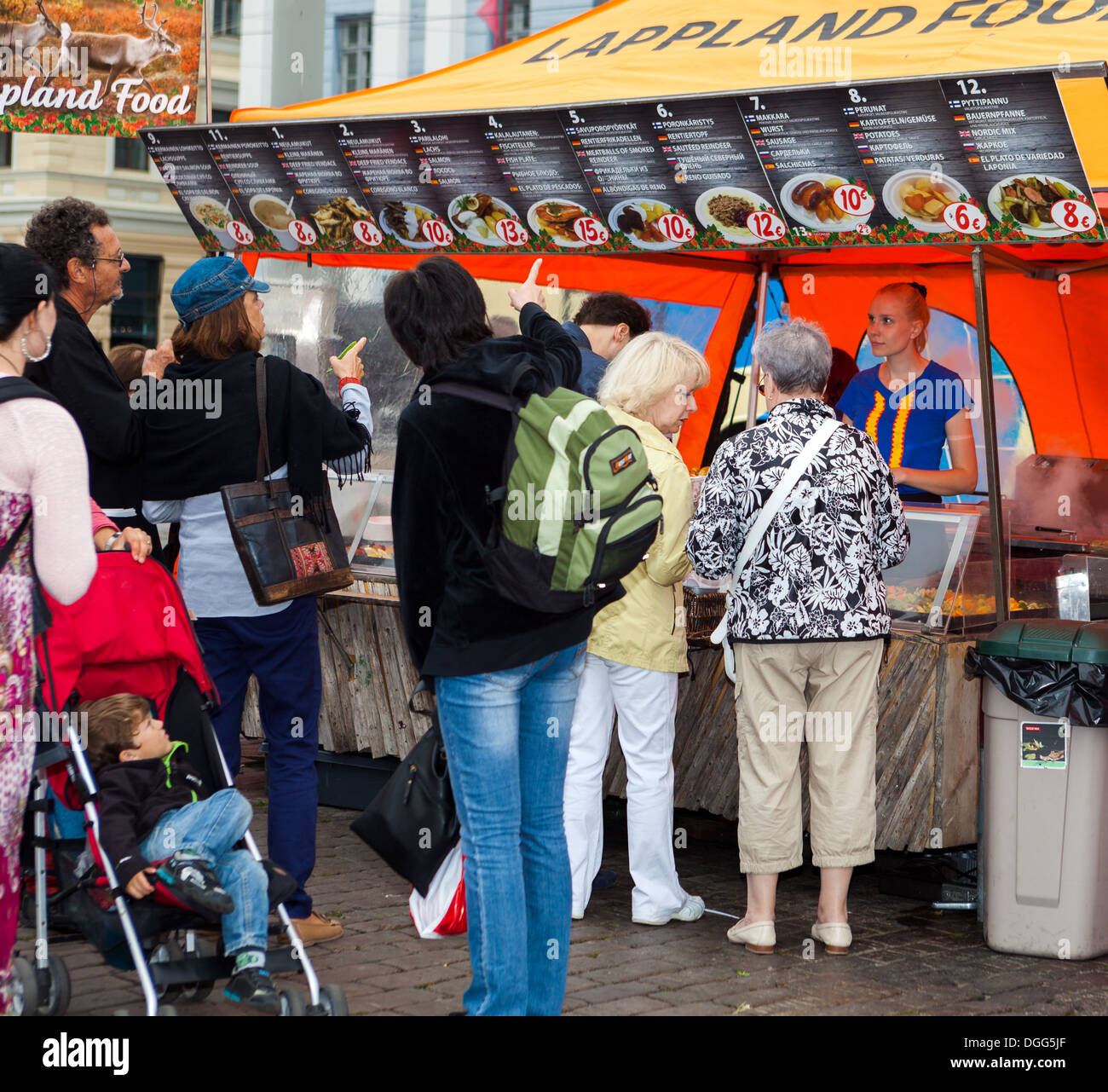 Lapland food. outdoor Market stall fast food. Helsinki Finland Stock ...