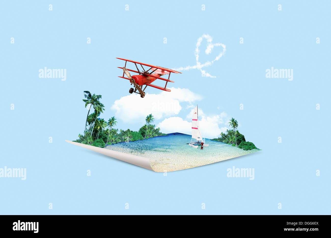 Airplane flying in heart shape hi-res stock photography and images - Alamy