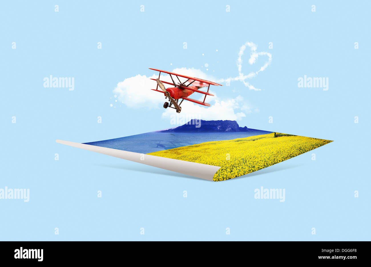 an airplane flying in heart shape Stock Photo - Alamy