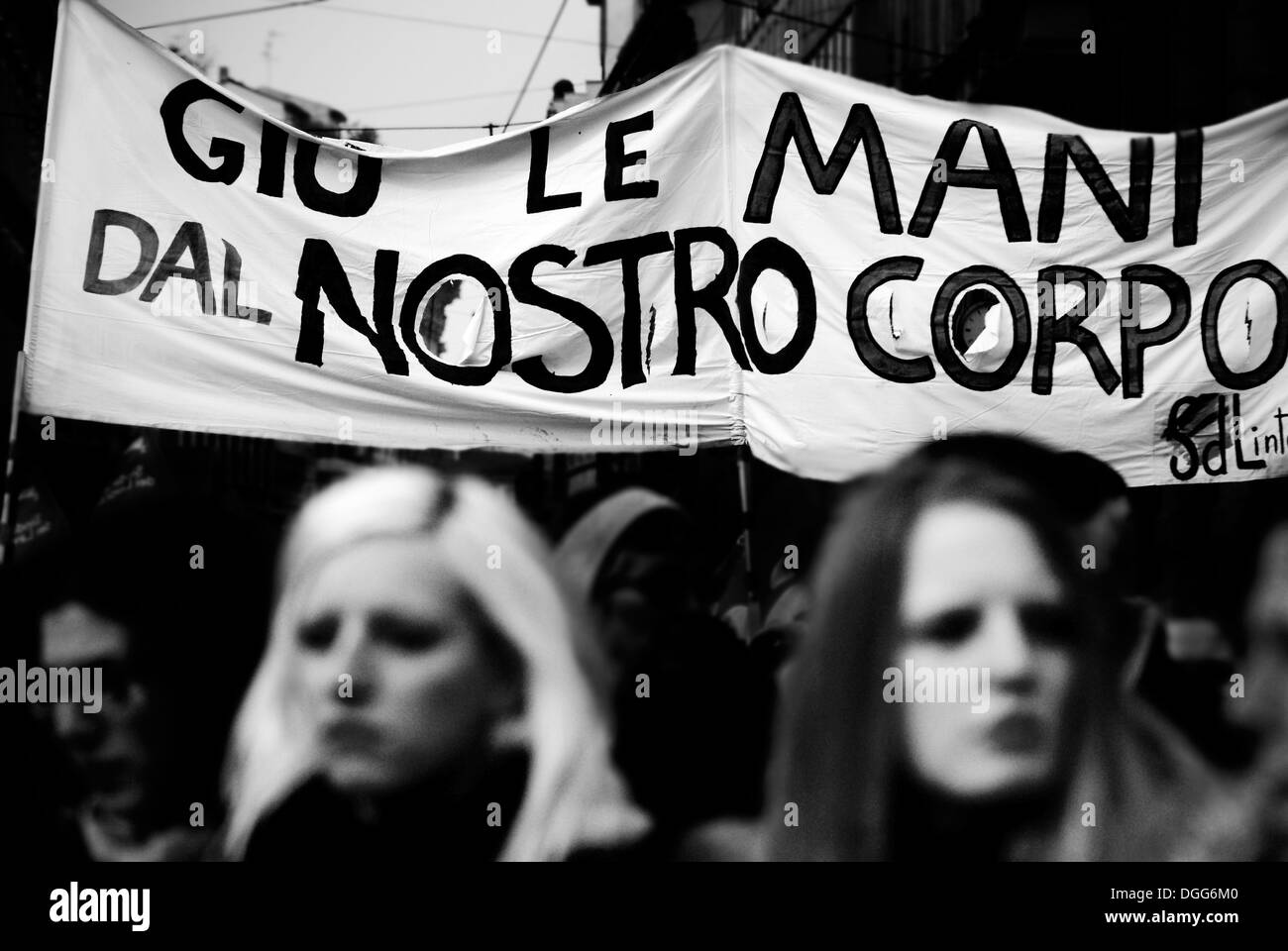 Against violence against women italy Black and White Stock Photos ...