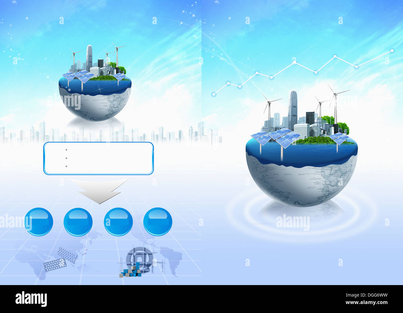 cities on half balls Stock Photo - Alamy