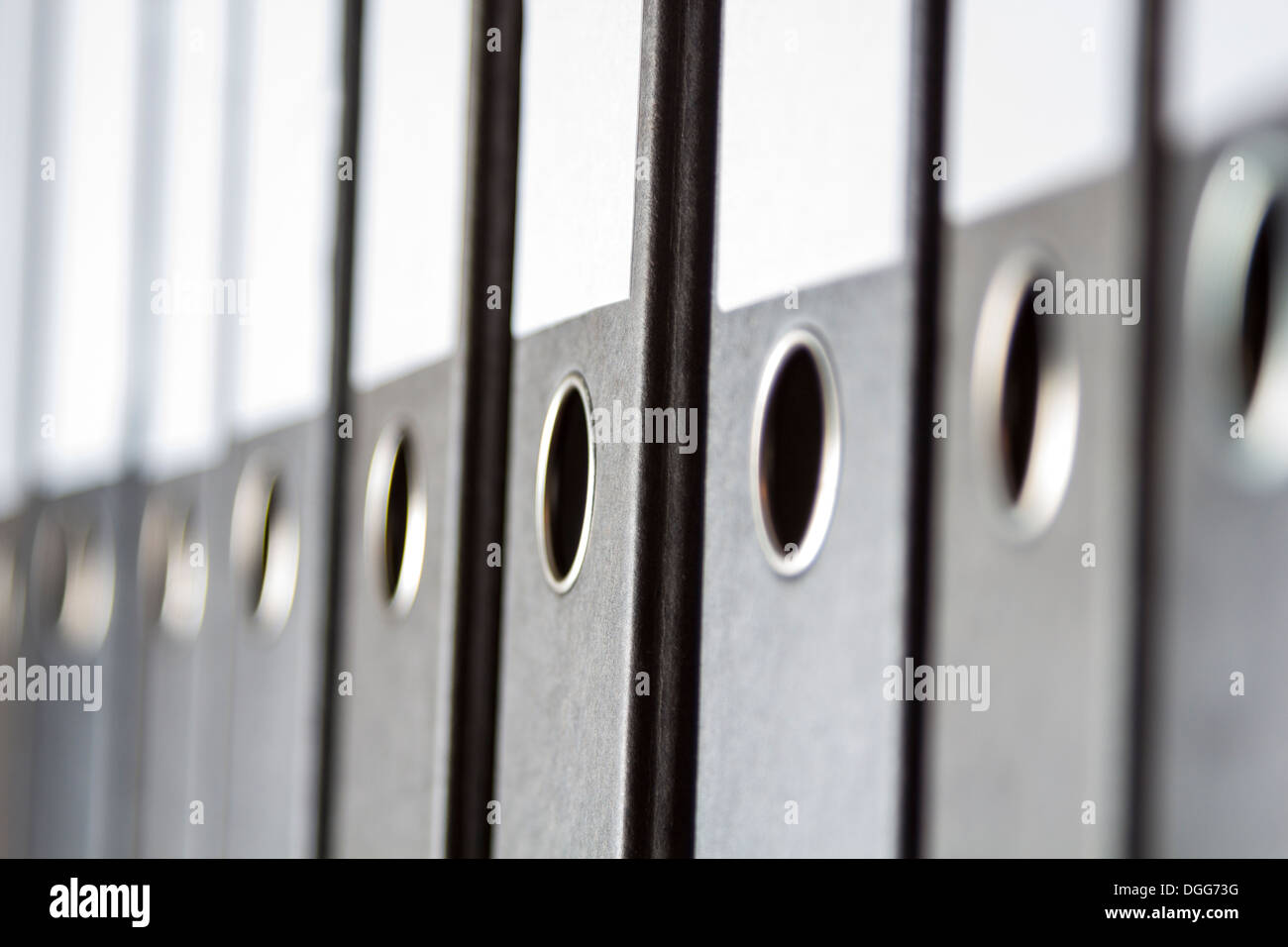 A Row of binders in an office archive, shallow depth of field Stock ...
