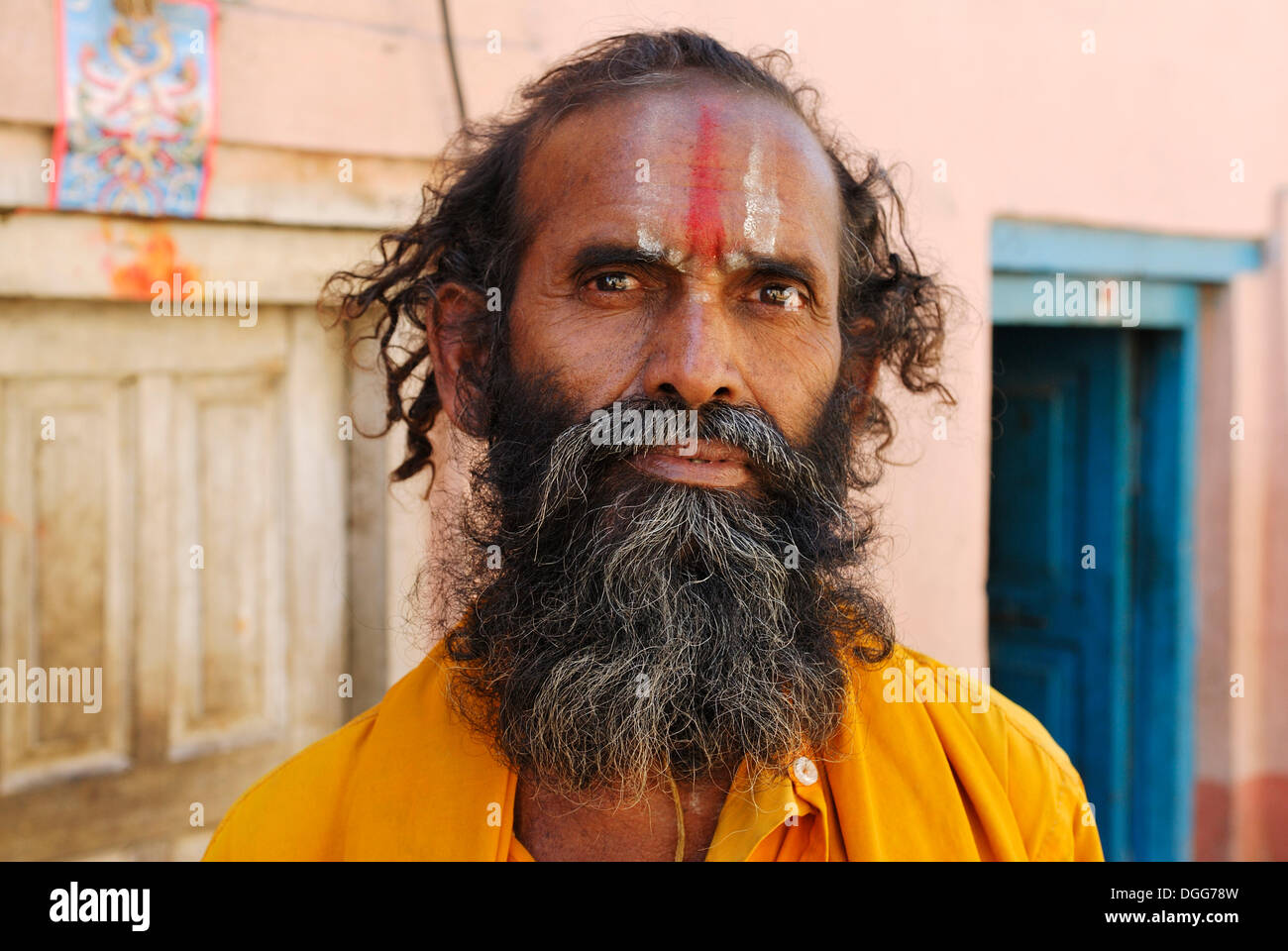 Man with a beard, ascetic, Kathmandu, Nepal, Asia Stock Photo - Alamy