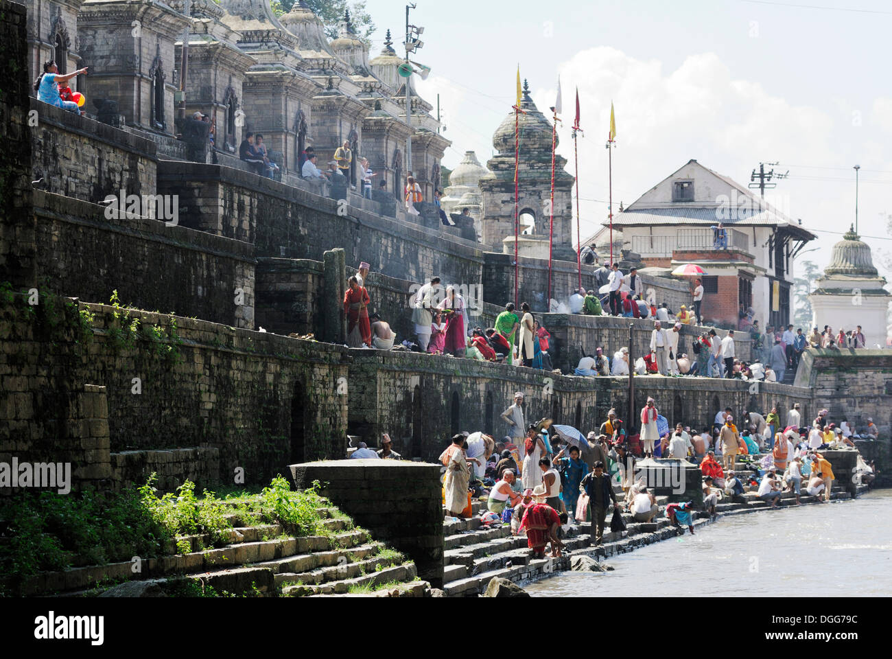 Pilgrims on the steps of the Pandra Shivalaya Complex opposite the ...