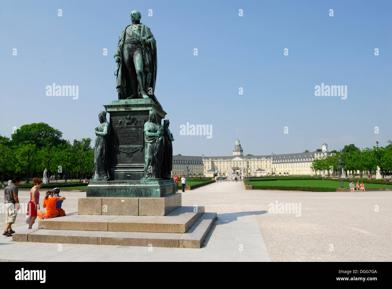 Monument, Karl Friedrich, Grand Duke of Baden, Karlsruhe Palace, Baden ...