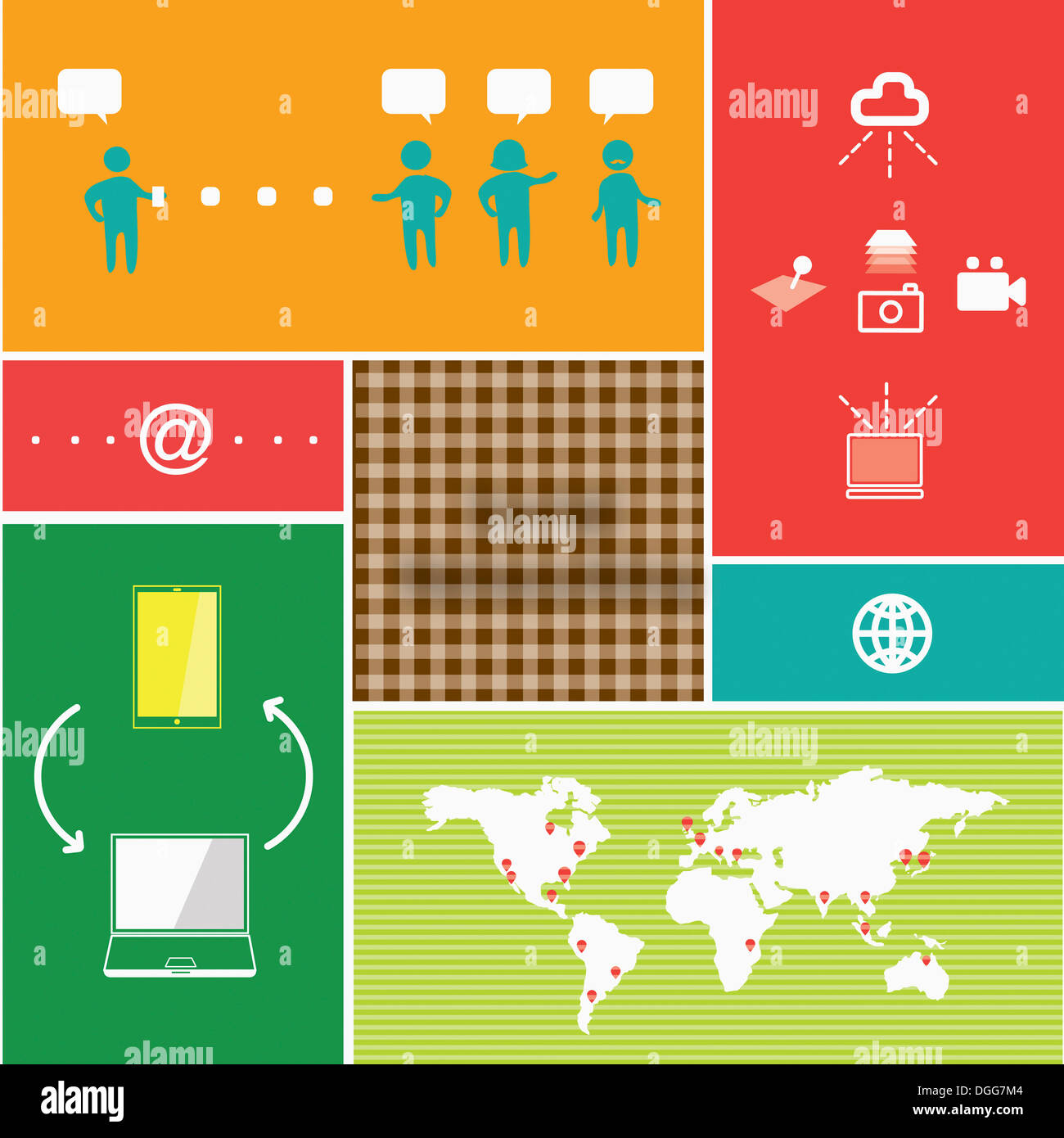 an illustration of technology and the world Stock Photo - Alamy