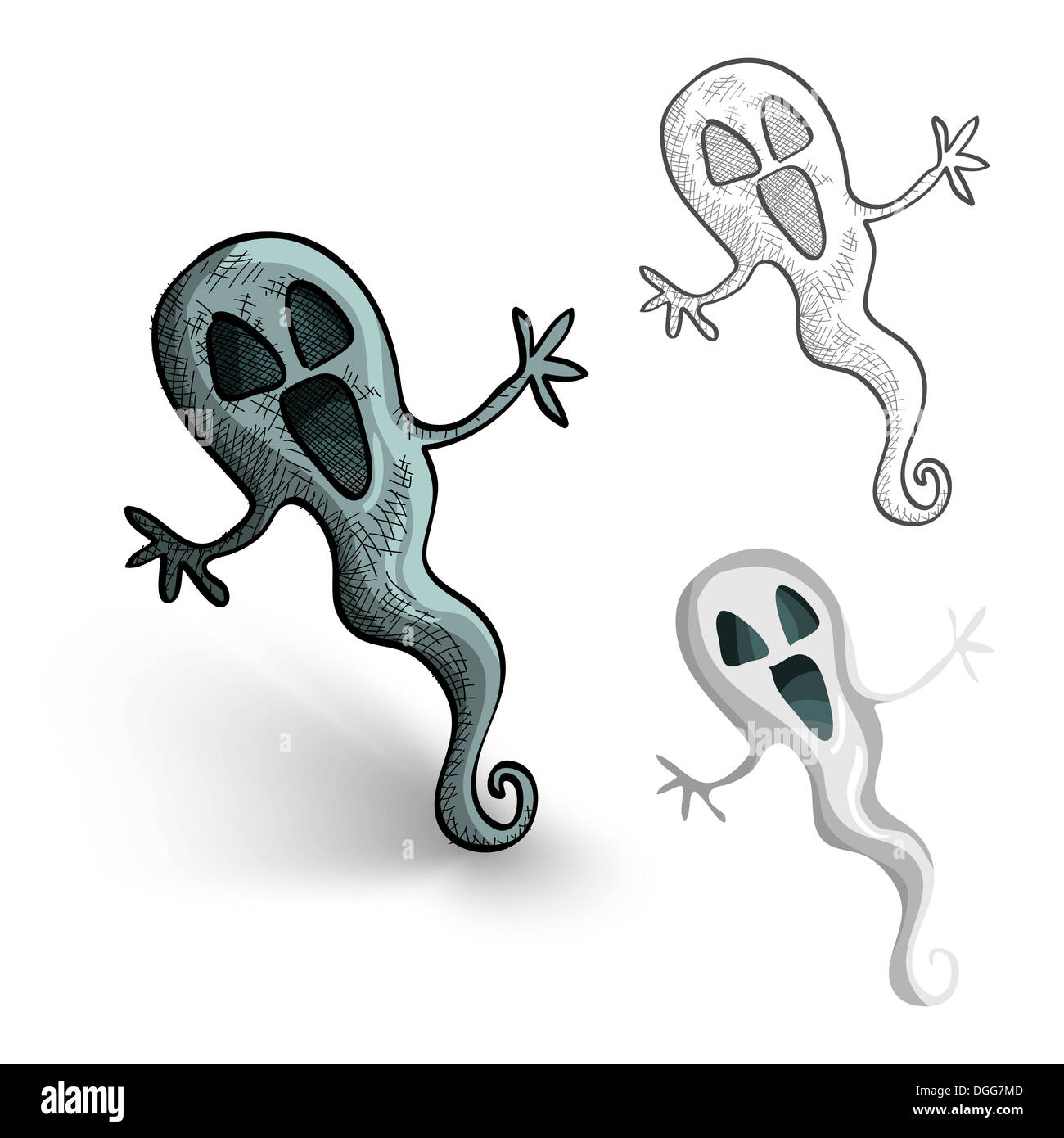 Halloween Monsters isolated spooky hand drawn ghosts set. EPS10 vector ...