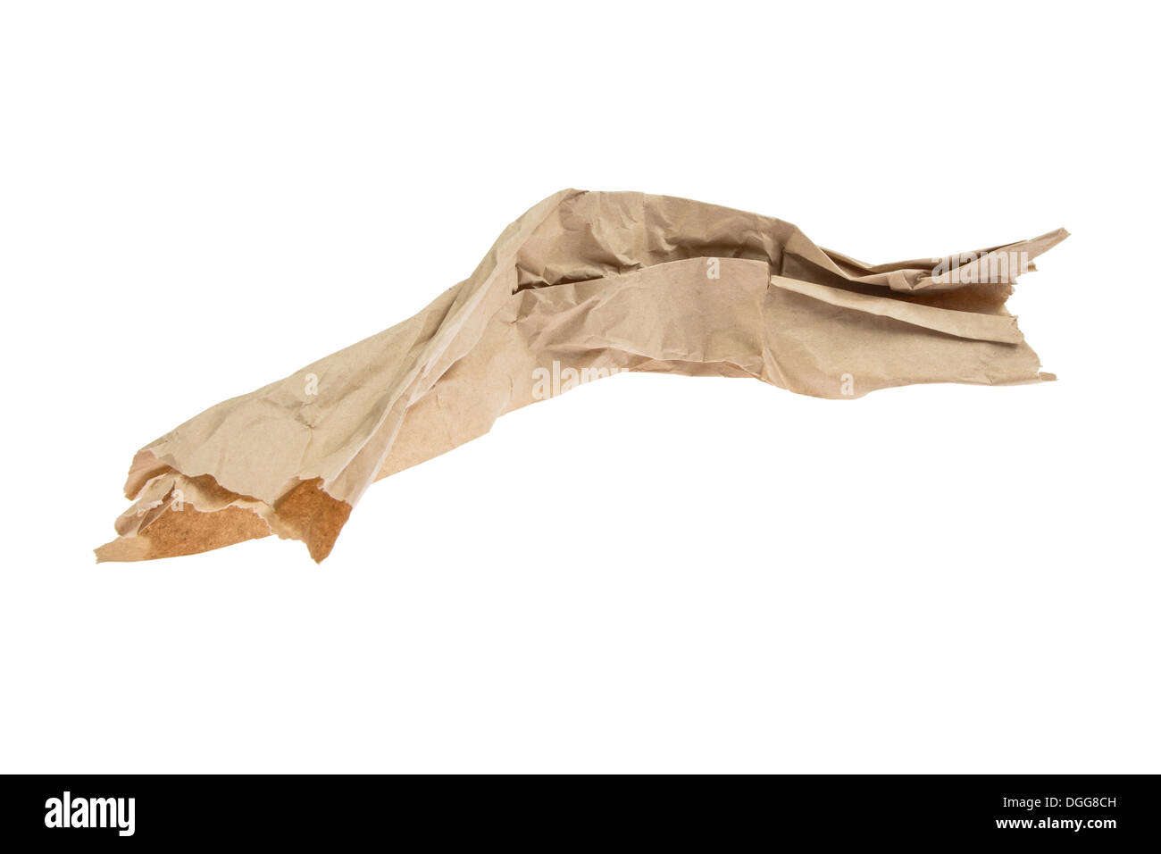 Piece of brown packing paper isolated on white Background Stock Photo ...