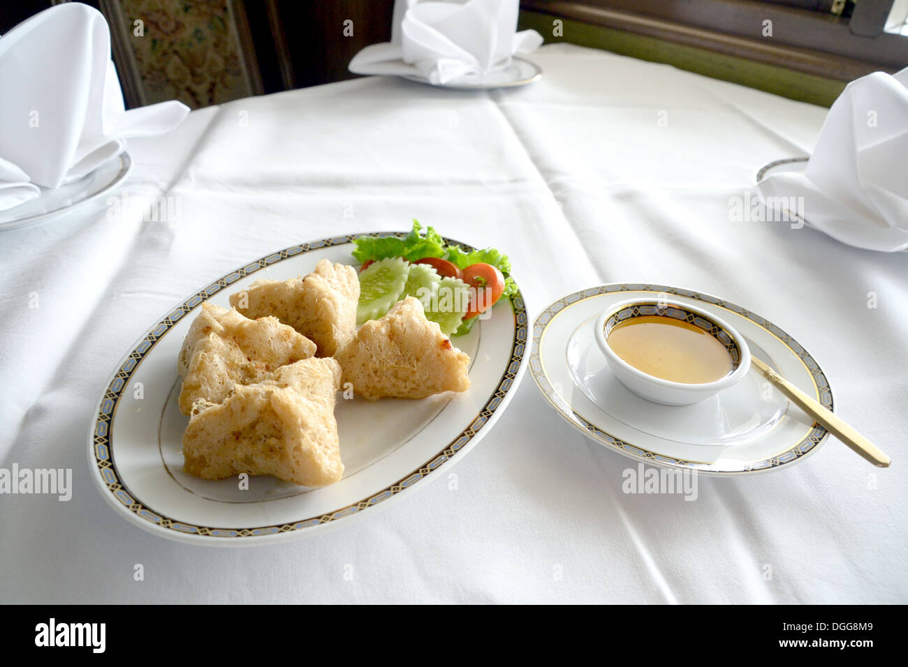 Fried taro puff with chicken inside Stock Photo - Alamy