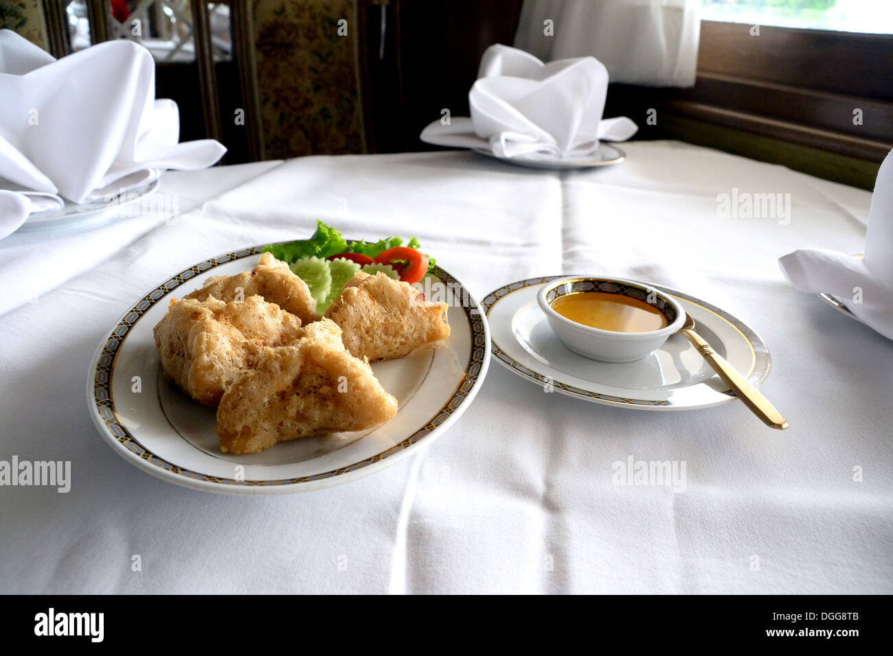 Fried taro puff with chicken inside Stock Photo - Alamy