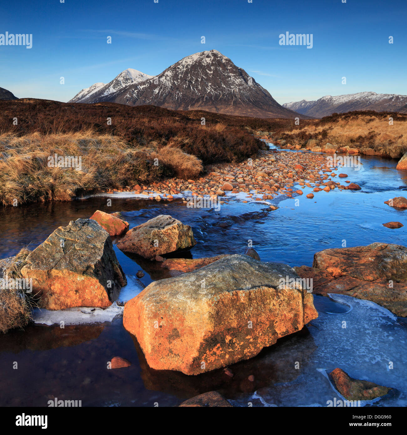 The iconic peak of Stob Dearg as seen from the River Coupall in the ...