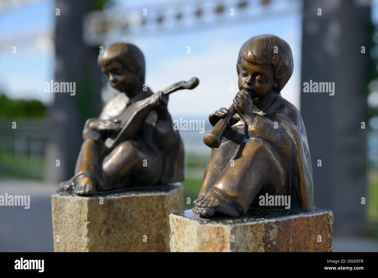 Young Musicians, bronze sculpture by Helmut Bourger, Kurhaus spa ...