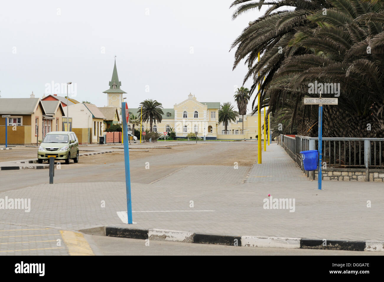 View towards the Old Railway Station, Otavi Street, Swakopmund, Namibia ...
