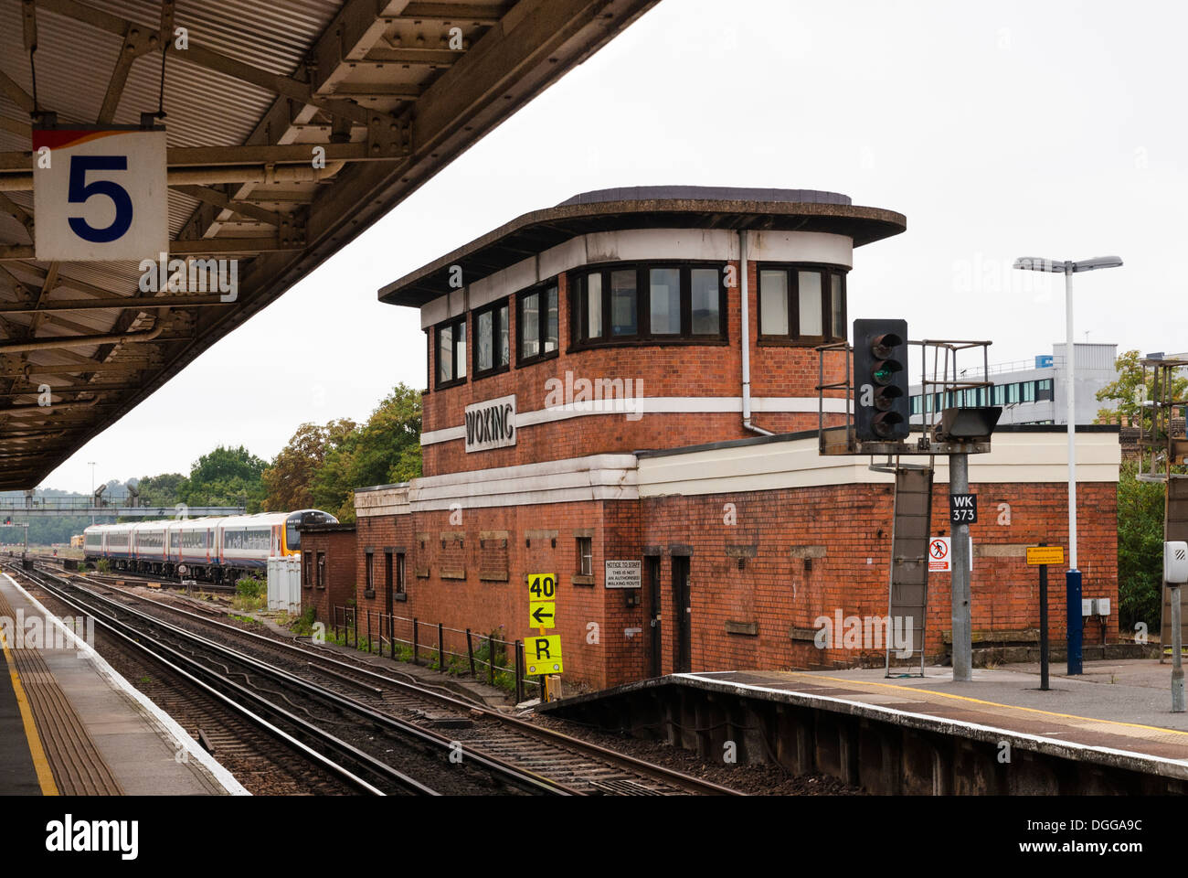 woking station signal box Stock Photo - Alamy