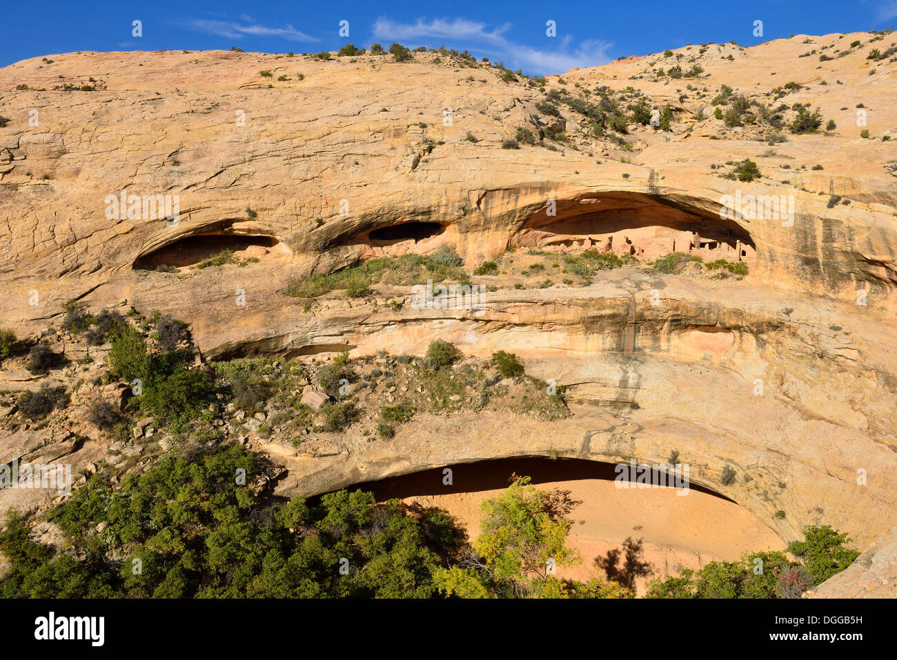 Historic Native American cliff dwellings, Butler Wash Ruins, Utah, USA ...