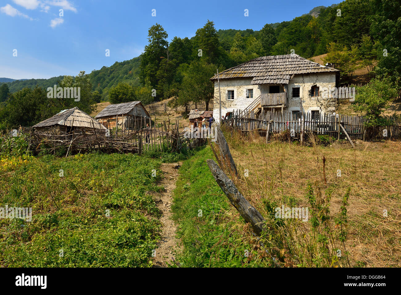 Old farmhouse in Cerem, Valbona National Park, Albanian Alps, Albania ...