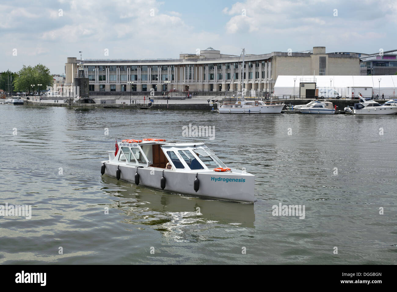 The UK's first hydrogen fuel cell ferry, Hydrogenesis, in Bristol docks ...