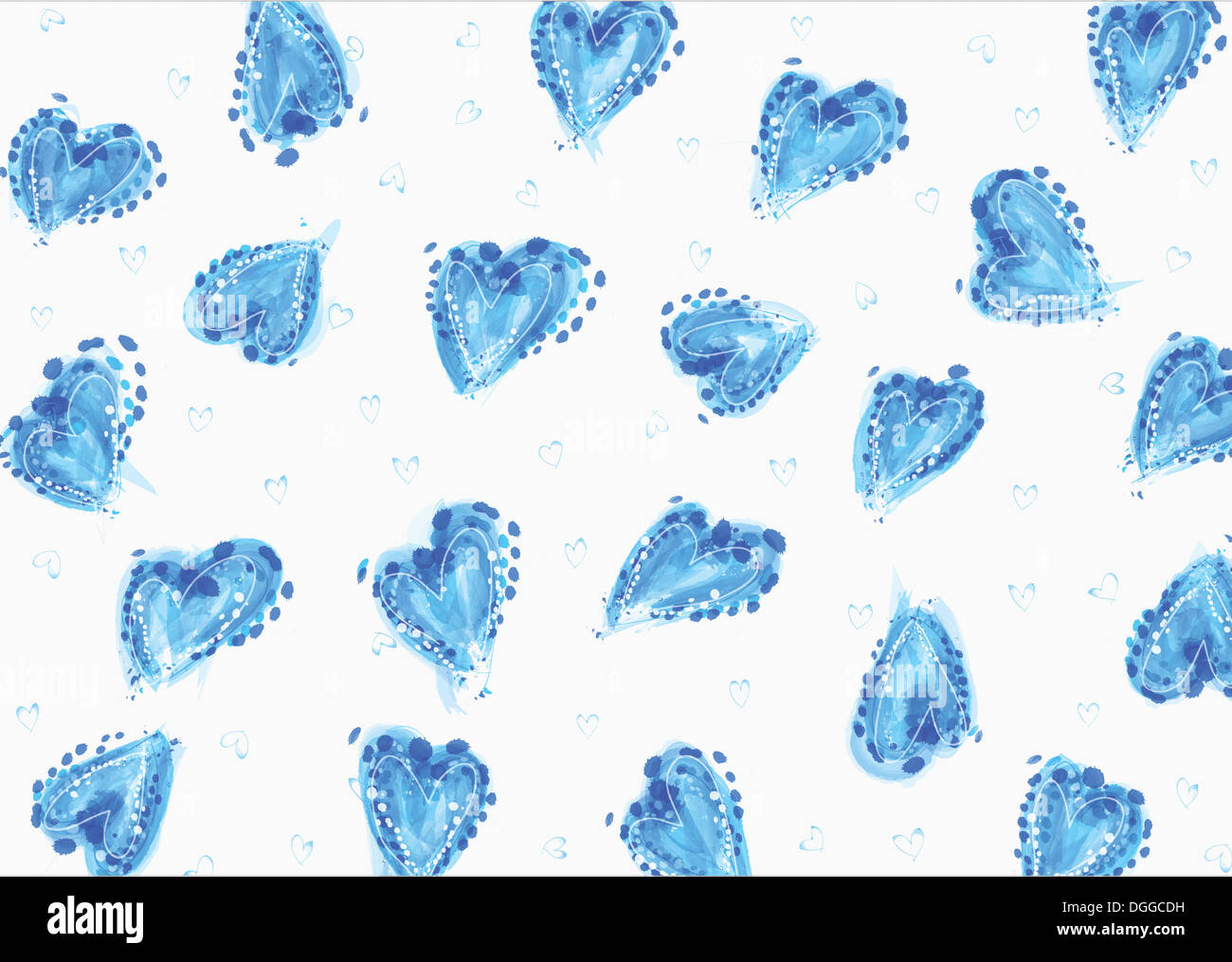 an illustration of blue hearts Stock Photo - Alamy