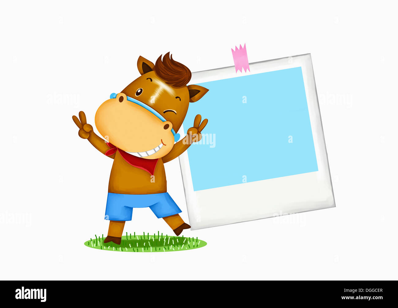 an illustration of a horse with a text box Stock Photo - Alamy