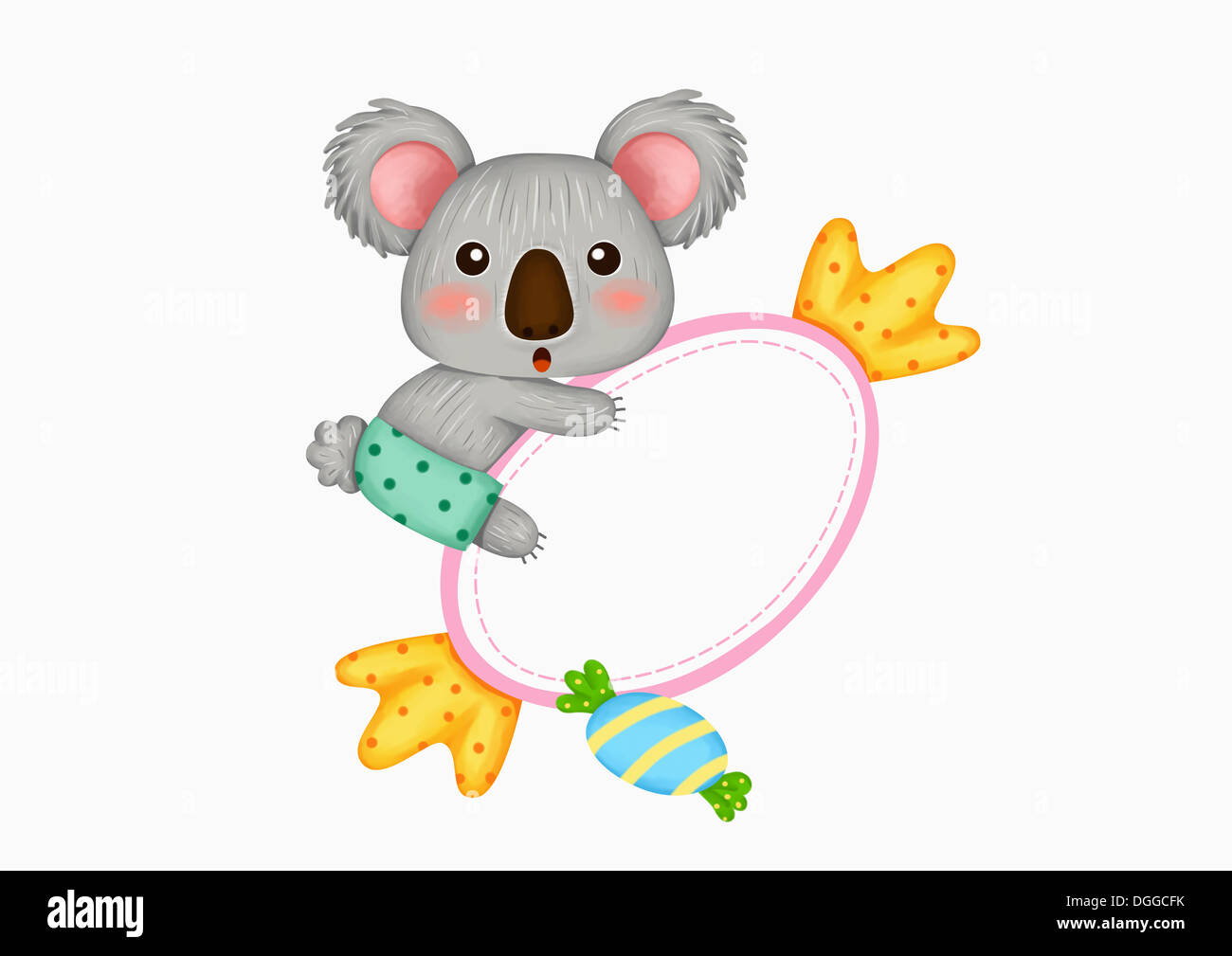 an illustration of a koala with a text box Stock Photo - Alamy