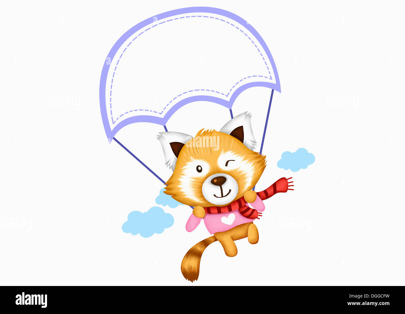 an illustration of a fox with a text box Stock Photo - Alamy