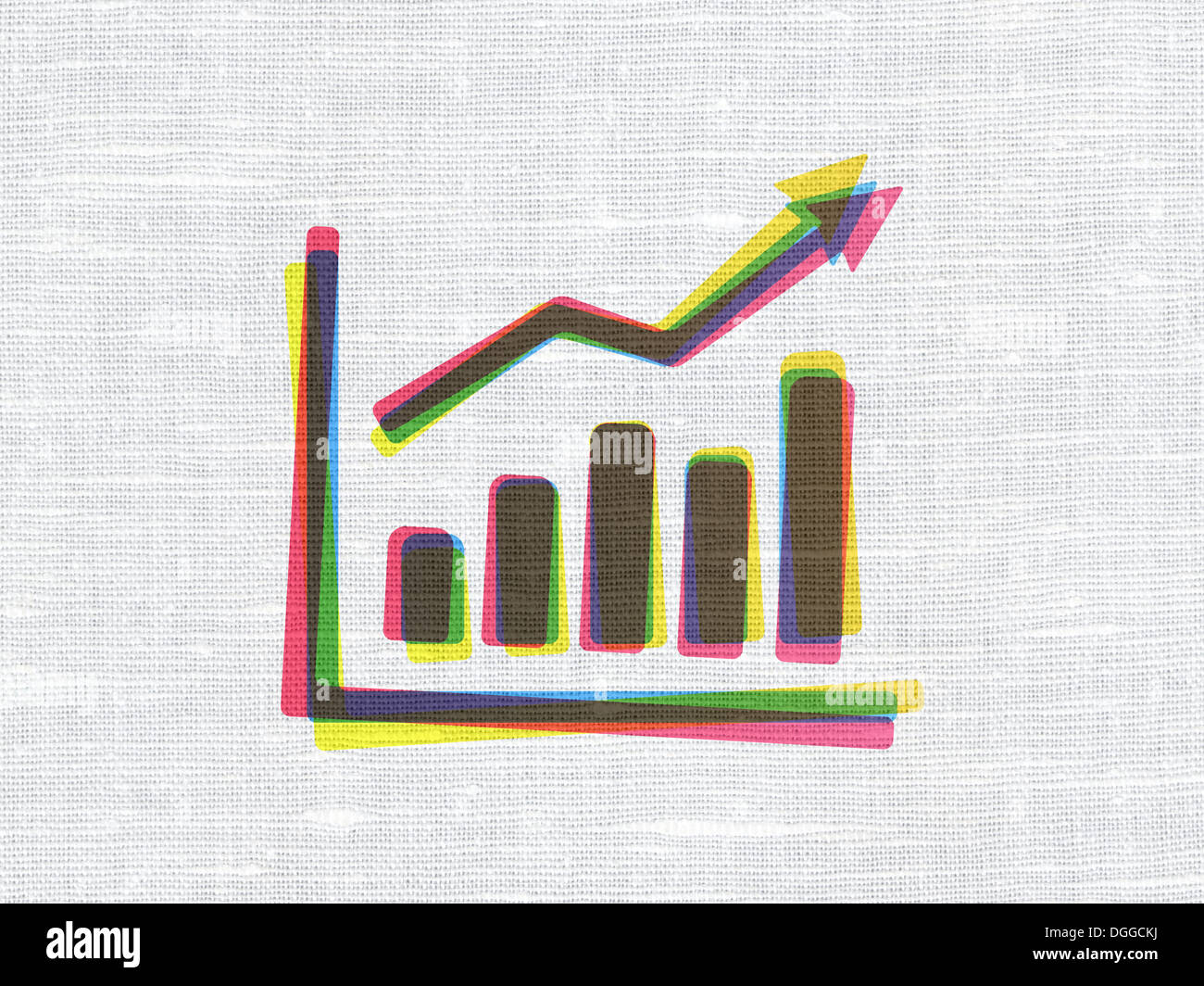 Advertising concept: Growth Graph on fabric texture background Stock ...