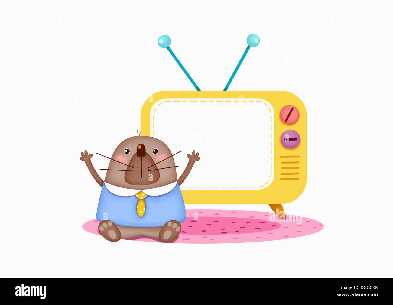 an illustration of a mole with a text box Stock Photo - Alamy