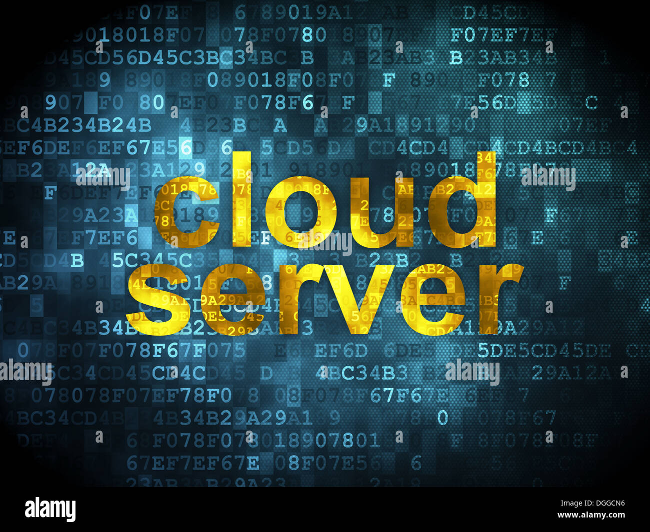Cloud networking concept: Cloud Server on digital background Stock ...