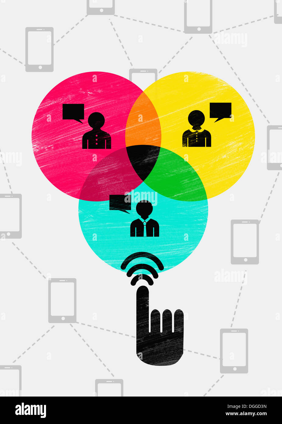 an illustration of devices connected together Stock Photo - Alamy