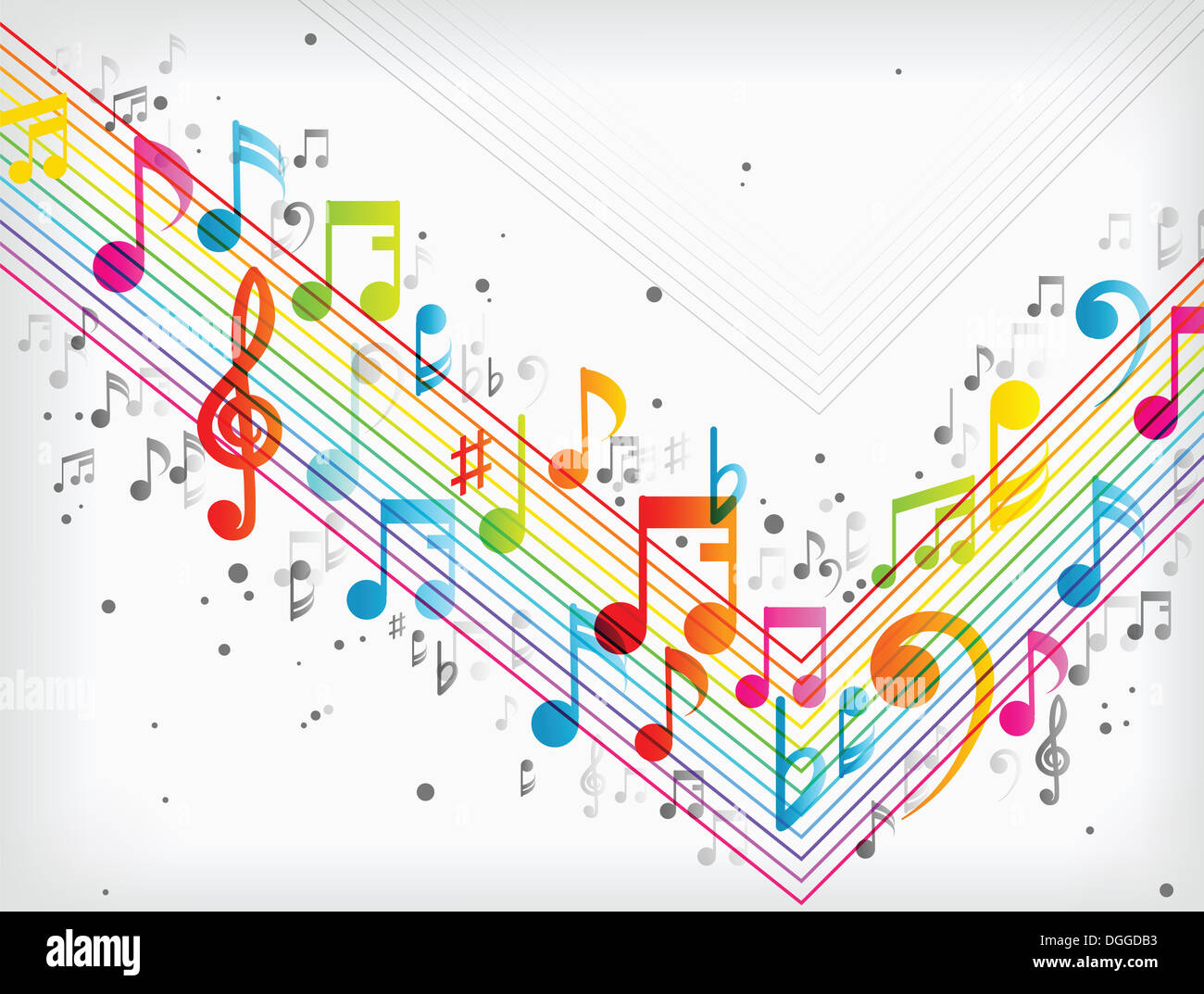 an illustration of different color music notes Stock Photo - Alamy