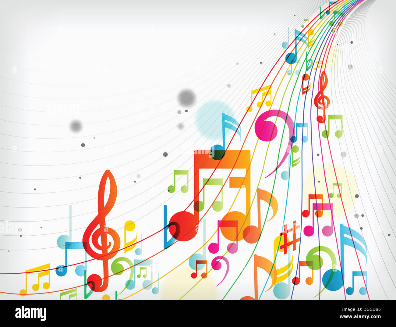 an illustration of different color music notes Stock Photo - Alamy